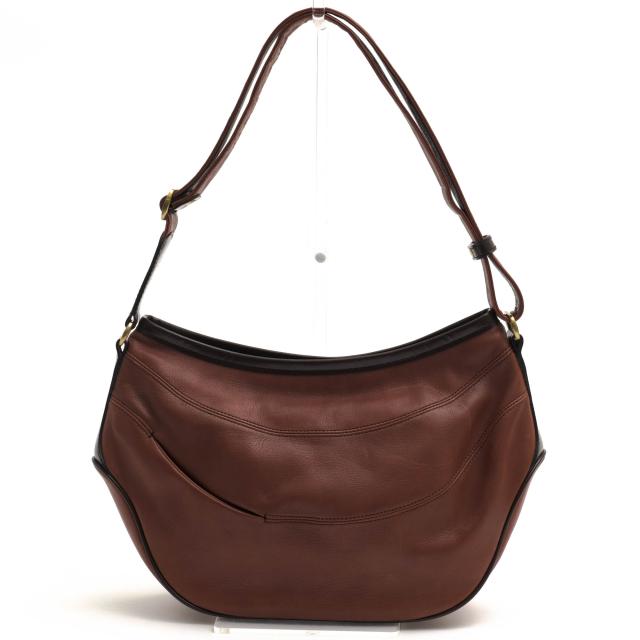 ○ル・ボナー Le Bonheur Flathority フラソリティ ブッテロレザー BUTTERO ショルダーバッグ FF-202 caterpillar S キャタピラー  中古