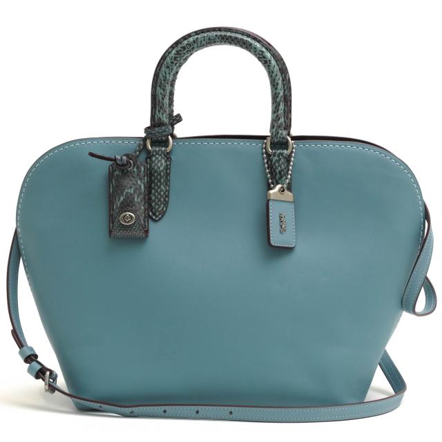 ○コーチ COACH 1941 Glovetanned leather グラブタンレザー 牛革 ハンドバッグ 59984 Dakotah Satchel With Colorblock Snakeskin 中古
