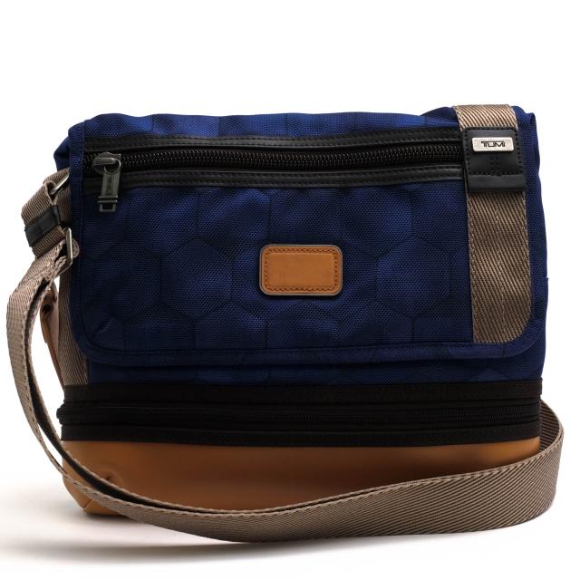 ○トゥミ TUMI FXTバリスティックナイロン ナパレザー 牛革 ショルダーバッグ 222371BGP2 ALPHA BRAVO Beale Crossbody アルファ   中古