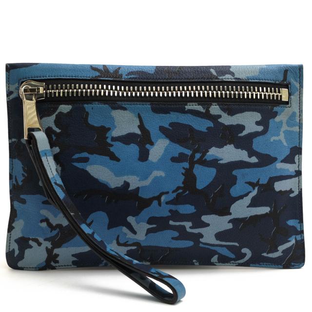 ○メゾンタクヤ MAiSON TAKUYA ソフトゴートレザー 山羊革 セカンドバッグ/クラッチバッグ シボ革 シュリンクレザー 迷彩・カモフ  中古