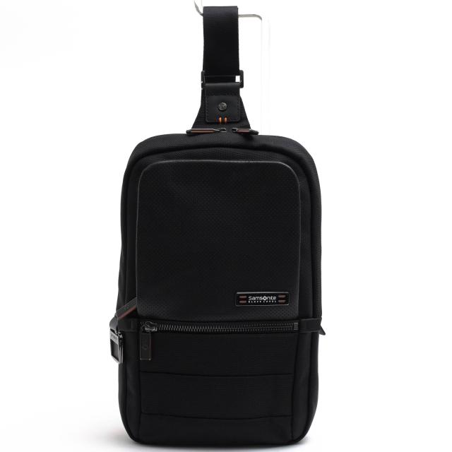 ○サムソナイト Samsonite ブラックレーベル BLACK LABEL パンチングレザー アーマードナイロン ショルダーバッグ GY3*09001 VERON 中古