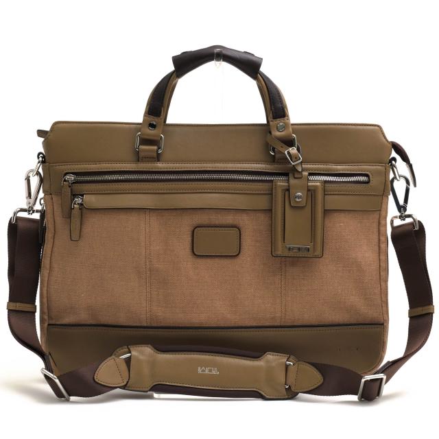 ○トゥミ TUMI リネン 麻 ビジネスバッグ 29219SD BEDFORD ベッドフォード ジェファーソン スリム 2WAY ショルダーバッグ メンズ   中古