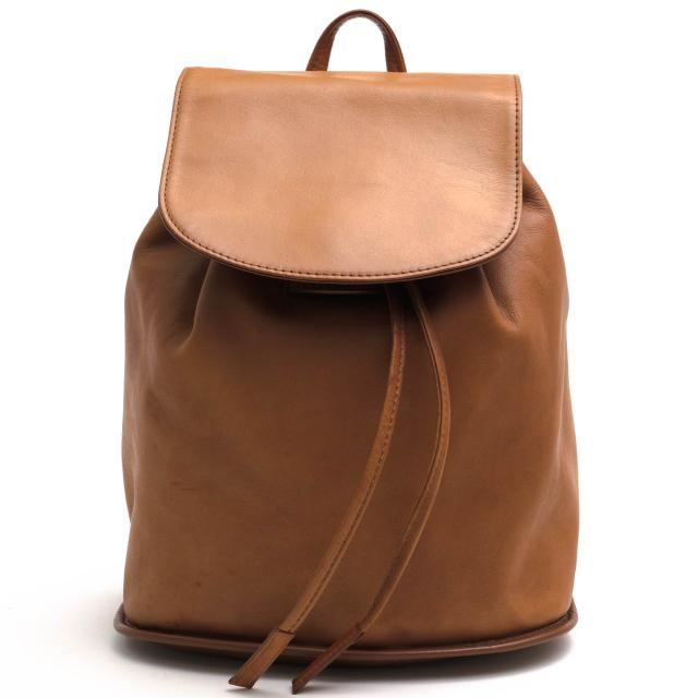 ○土屋鞄 TSUCHIYA-KABAN ソフテア 本牛革 リュック PU0127 PLESOIE プリソワ ミニリュック 巾着型 デイパック レディース 【中古  中古