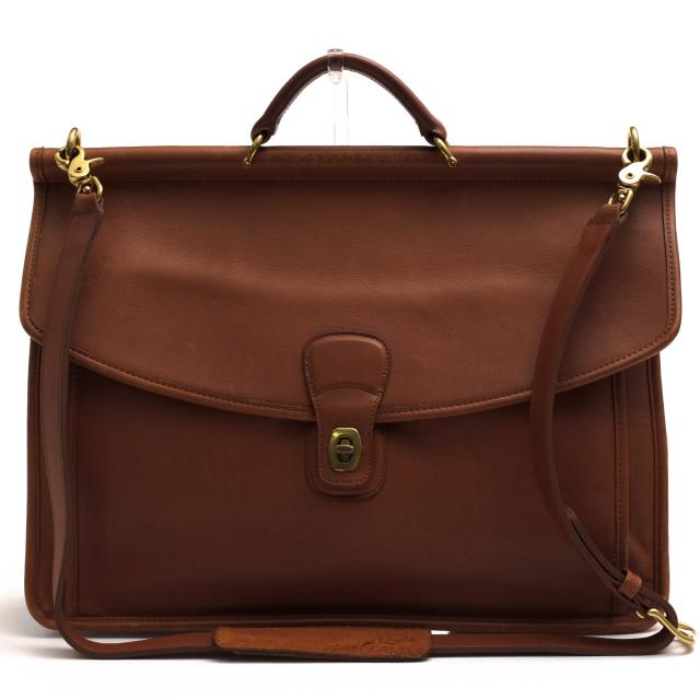 ○コーチ COACH グラブタン カウハイドレザー 牛革 ビジネスバッグ 5266 Beekman ビークマン ブリーフ X フラップ式 2WAY ショルダ 中古