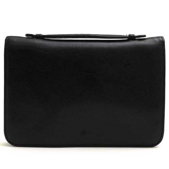 ○アルマーニ GIORGIO ARMANI グレインカーフスキン 牛革 セカンドバッグ/クラッチバッグ YGM077 YC029 P.DOCUMENTI C/ZIP オーガ  中古