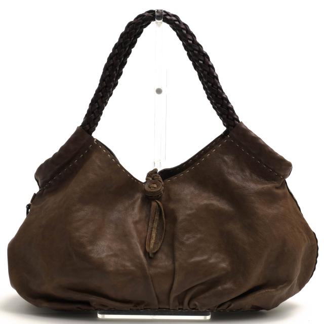 ○エンリーベグリン HENRY BEGUELIN ベジタブルタンニン鞣し牛革 ハンドバッグ オミノ刺繍 肩掛け ワンショルダーバッグ レディー  中古