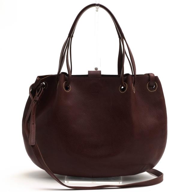 ○ゲンテン genten バダラッシ・カルロ社バケッタレザー 牛革 トートバッグ 40343 38056 TOSCA トスカ エターデ A4サイズ収納可 2W 中古