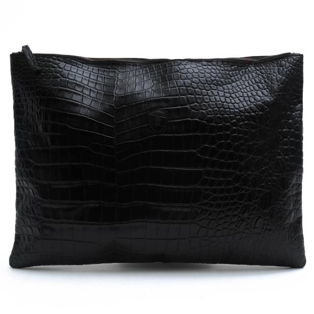 ○フェリージ Felisi 牛革 セカンドバッグ/クラッチバッグ 899/DU クロコ型押し メンズ 【中古】 中古