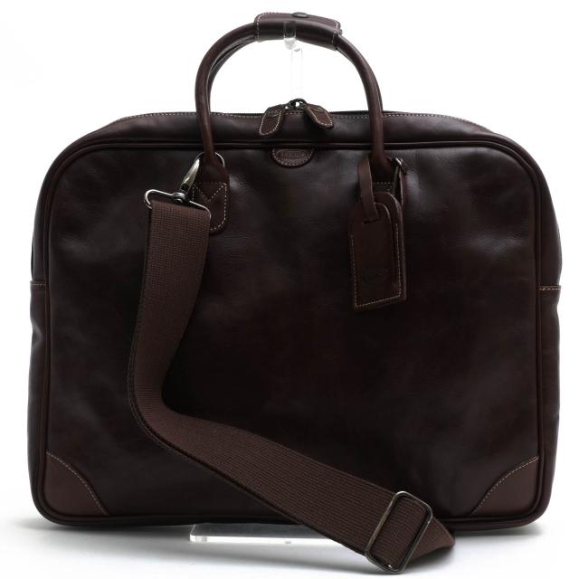 ○ブリックス BRIC'S ベジタブルタンニン鞣し牛革 ビジネスバッグ 2WAY ショルダーバッグ シボ革 シュリンクレザー メンズ 【中古  中古