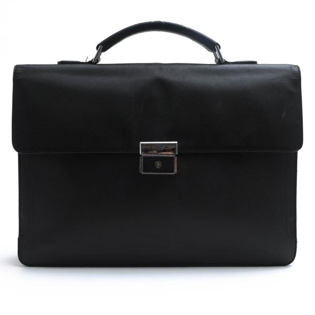 ○ロンシャン Longchamp ヨーロッパ産フルグレインカウハイド 牛革 ビジネスバッグ A4サイズ収納可 メンズ 【中古】 中古