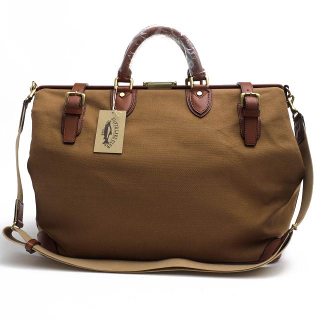 ○シルバーレイククラブ SILVER LAKE CLUB 綿 キャハン 牛革 フルタンニンピット鞣し ボストンバッグ 155306 ゲートルシリーズ 口  中古