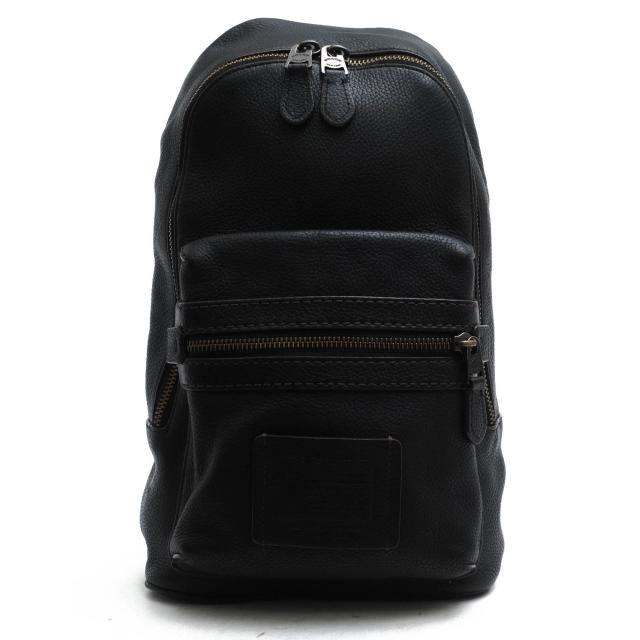 ○コーチ COACH ペブルレザー 牛革 ショルダーバッグ 32239 アカデミー パック ボディバッグ シボ革 シュリンクレザー メンズ 【中 中古