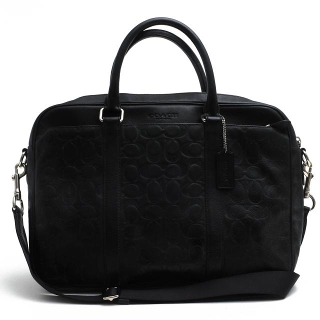 ○コーチ COACH 牛革 ショルダーバッグ F71798 Slim Brief In Signature Leather スリム ブリーフ シグネチャー レザー シグネチャ 中古