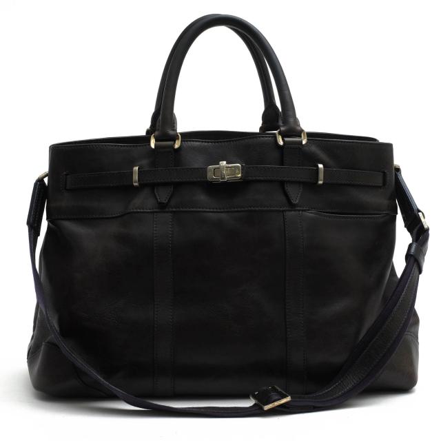 ○アニアリ aniary 牛革 アイディアルレザー トートバッグ 02-02003 Panel in Tote パネル・イン・トート 2WAY ショルダーバッグ   中古