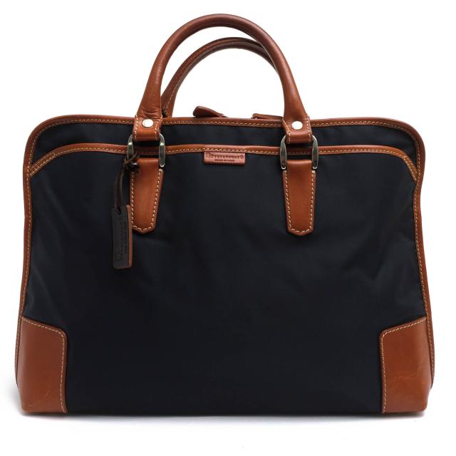 ○ステファノマーノ STEFANO MANO 伊リモンタ社ナイロン 牛革 ビジネスバッグ Art.1848 A4サイズ収納可 メンズ 【中古】 中古