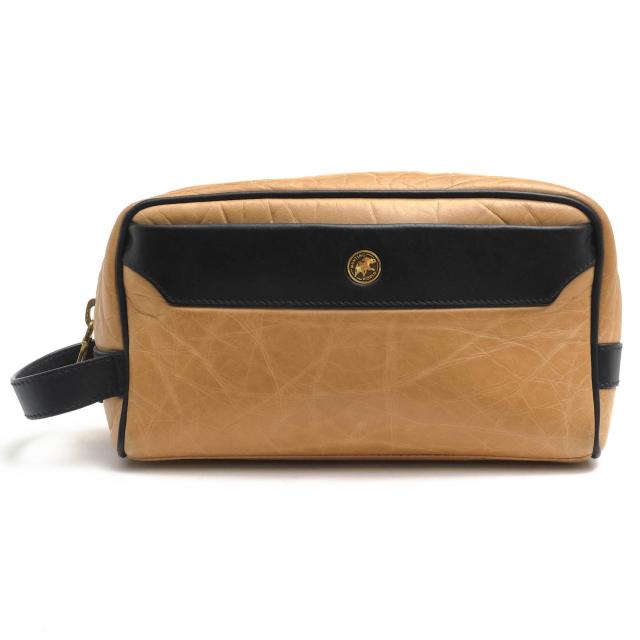 ○ハンティングワールド HUNTING WORLD イタリア産ベジタブルタンニンレザー 牛革 セカンドバッグ/クラッチバッグ BATTUE LEATHER  中古