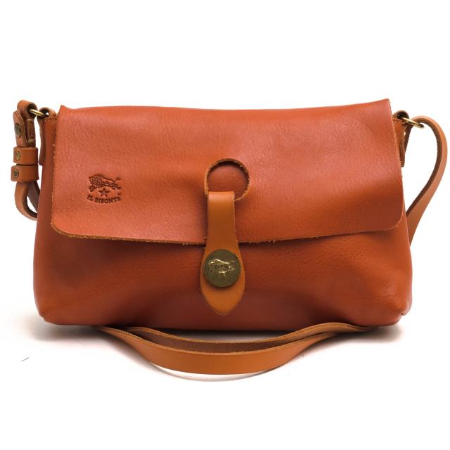 ○イルビゾンテ IL BISONTE バケッタレザー 牛革 ショルダーバッグ 5452305011 2WAY ハンドバッグ ポシェット 定番 シボ革 シュリ  中古