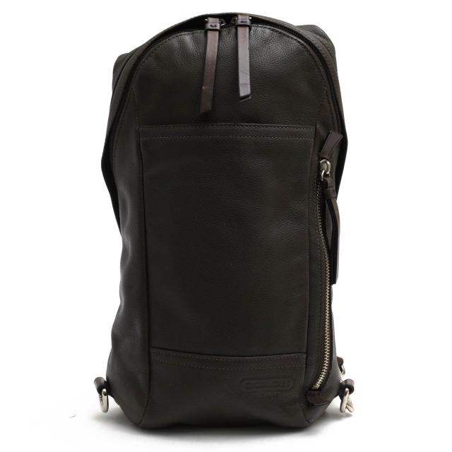 ○コーチ COACH フルグレイン カウハイドレザー 牛革 ショルダーバッグ 70617 Thompson Leather Convertible Sling トンプソン コ  中古