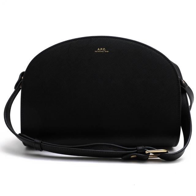 ○アーペーセー A.P.C. イタリア産サフィアーノレザー 牛革 ショルダーバッグ F61048 PXBJQ SAC DEMI-LUNE サック デミ リュンヌ   中古