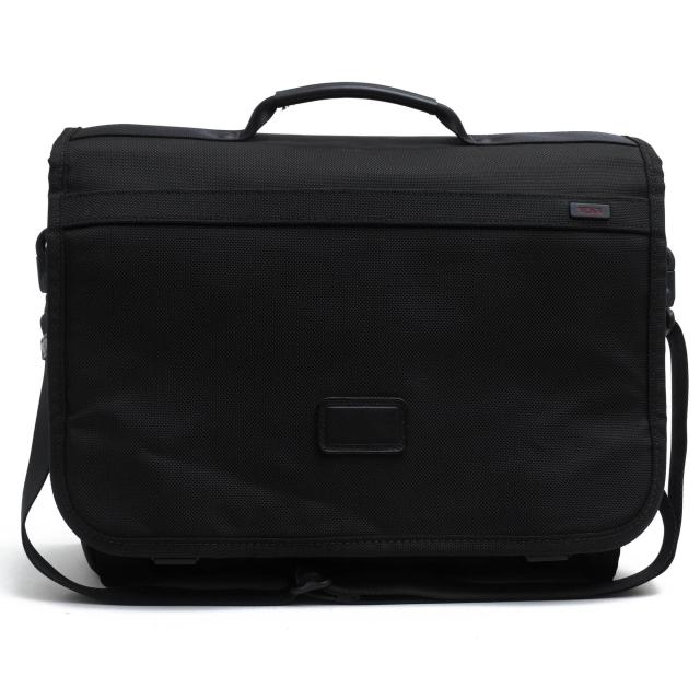 ○トゥミ TUMI バリスティックナイロン ナパレザー 牛革 ショルダーバッグ 26192DH Expandable Computer Flap Brief A4サイズ収納  中古