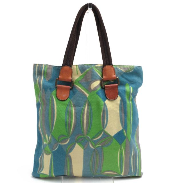 ○マルニ MARNI コットンキャンバス 牛革 トートバッグ ユニセックス 男女兼用 レディース 【中古】 中古