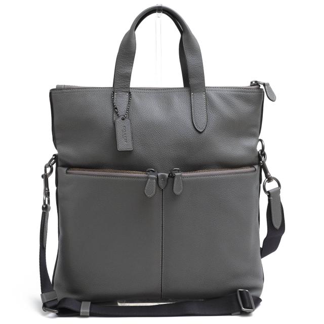 ○コーチ COACH ペブルドレザー 牛革 トートバッグ F24840 Metropolitan Utility Tote メトロポリタン ユーティリティ トート ビジ 中古