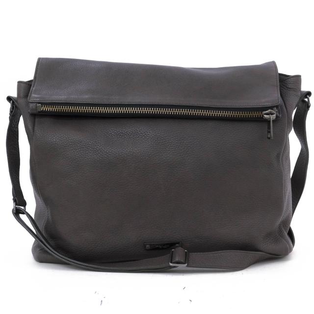 ○コーチ COACH ペブルドレザー 牛革 ショルダーバッグ 71236 Thompson Zip Top Messenger in Leather トンプソン ジップ トップ   中古