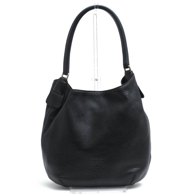 ○ヒロフ HIROFU ナチュラルシュリンク仕上げソフトバケッタ 牛革 ショルダーバッグ フィーネ Hロゴ型押し 肩掛け ワンショルダー  中古