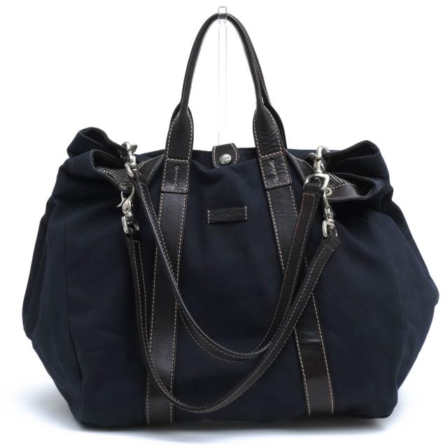 ○ダニエル＆ボブ Daniel＆Bob コットンツイルキャンバス 牛革 トートバッグ CULODORO クロドーロ 2WAY ショルダーバッグ ウォッシ 中古