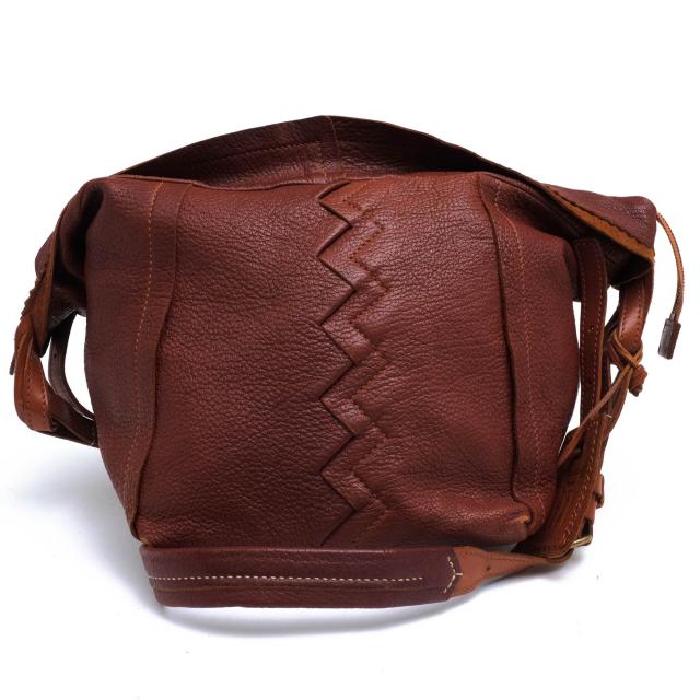 ○ゲンテン genten 山羊革 ゴートスキン ショルダーバッグ TUONO トゥオーノ シボ革 シュリンクレザー レディース 【中古】 中古