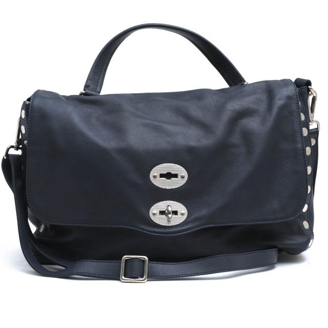 ○ザネラート ZANELLATO ヨーロッパ産カーフレザー 牛革 ハンドバッグ Postina M Soft Marsiglia ポスティーナ フラップ式 2WAY シ 中古