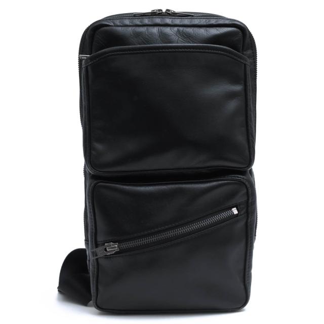 ○ラゲッジレーベル 吉田カバン LUGGAGE LABEL 牛ステア クローム鞣し スコッチガード ショルダーバッグ 021-01261 ELEMENT SLING  中古