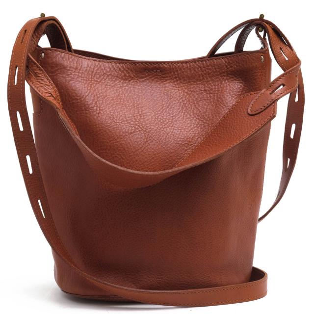 ○ゲンテン genten ミネルバボックス 牛革 ショルダーバッグ 41886 Tosca Noble II トスカノーブル2 バケットバッグ シボ革 シュリ 中古