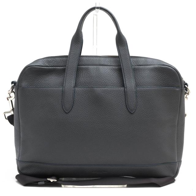 ○コーチ COACH ペプルドレザー 牛革 ビジネスバッグ F11319 HAMILTON BAG IN PEBBLE LEATHER ハミルトン 2WAY ショルダーバッグ   中古