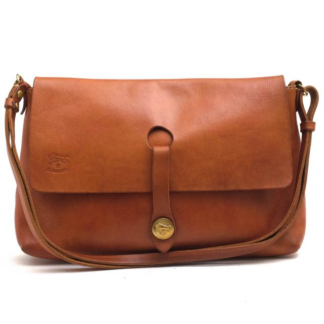 ○イルビゾンテ IL BISONTE 牛革 ショルダーバッグ 54_1_5452305111 クロスボディ シボ革 シュリンクレザー 定番 レディース 【中  中古