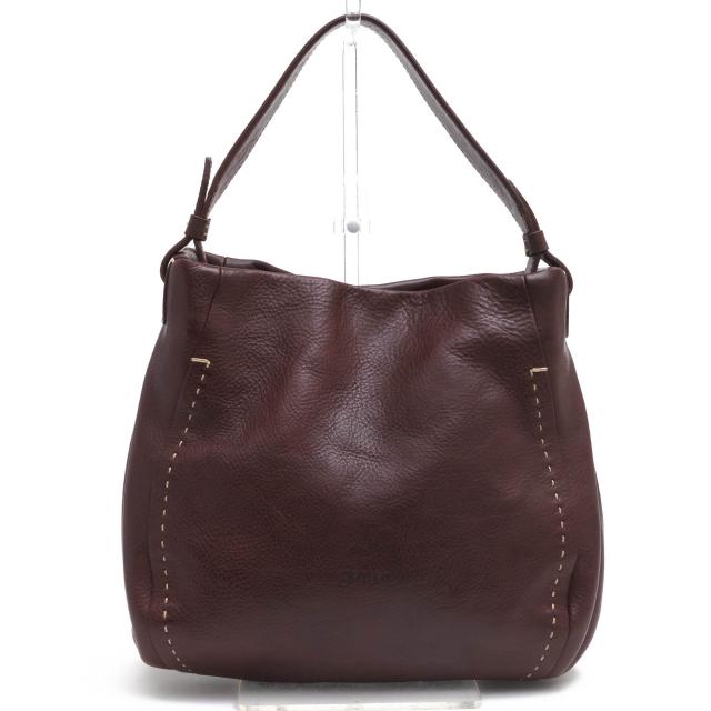 ○ゲンテン genten ベジタブルタンニン鞣し牛革 ハンドバッグ 40452 36944 Soffice ソフィッチェ 手さげバッグ シボ革 シュリンク  中古