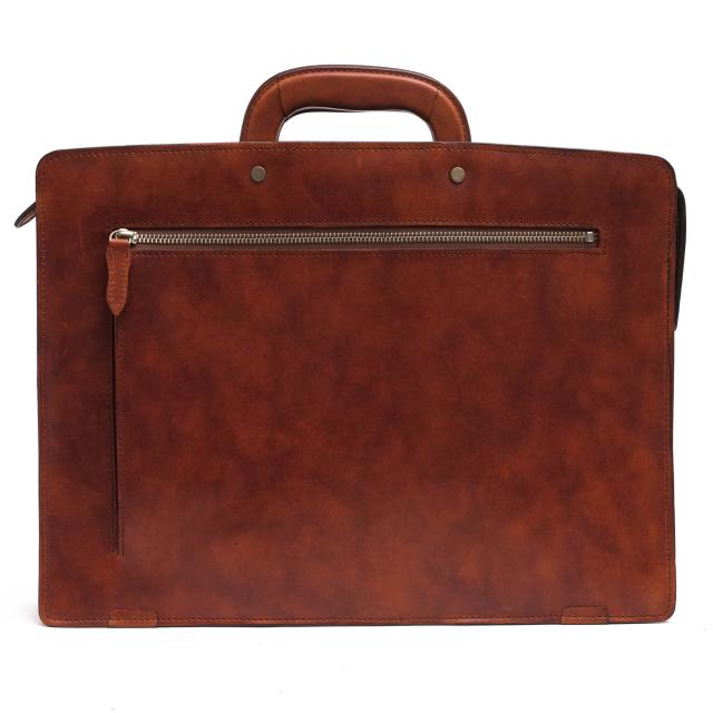 ○インディード INDEED イタリアンレザー 牛革 PER TUTTI ペルトゥティ ビジネスバッグ アンティーク染め メンズ 【中古】 中古