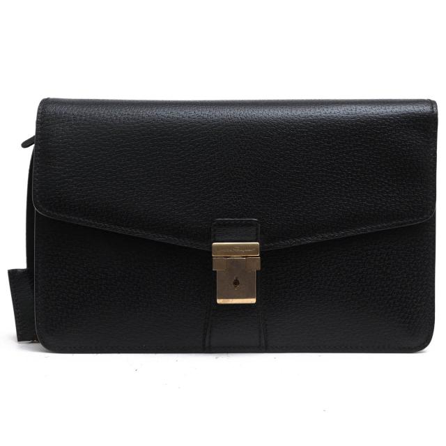 ○フェラガモ Salvatore Ferragamo チンギアーレ イタリア産 イノシシ革 セカンドバッグ/クラッチバッグ EO24-2006 メンズ 【中古  中古