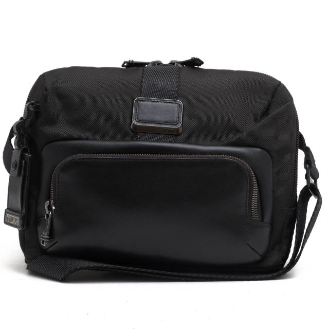 ○トゥミ TUMI バリスティックナイロン ナパレザー 牛革 ショルダーバッグ 232305D ALPHA BRAVO BARTON Crossbody アルファ ブラボ 中古