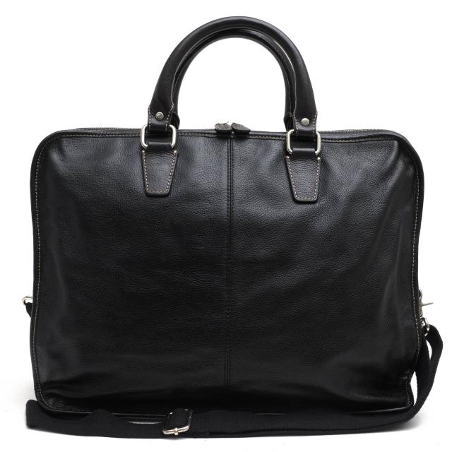 ○バーニーズニューヨーク BARNEYS NEWYORK Made by Hand 牛革 ビジネスバッグ A4サイズ収納可 シボ革 シュリンクレザー 2WAY ショ 中古