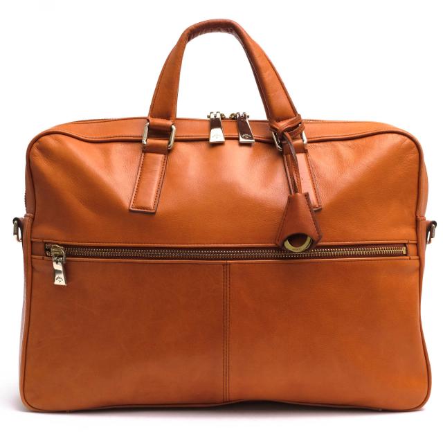 ○アニアリ aniary アンティークレザー 牛革 ビジネスバッグ 01-01006 AL Brief 迷彩・カモフラージュ柄 メンズ 【中古】 中古