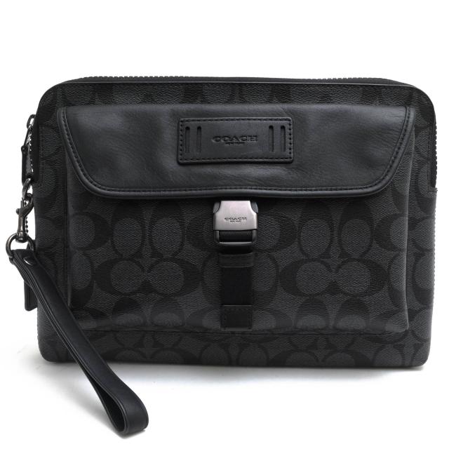 ○コーチ COACH シグニチャーコーテッドキャンバス カーフレザー 牛革 セカンドバッグ/クラッチバッグ 2811 Ranger Pouch In Signa 中古