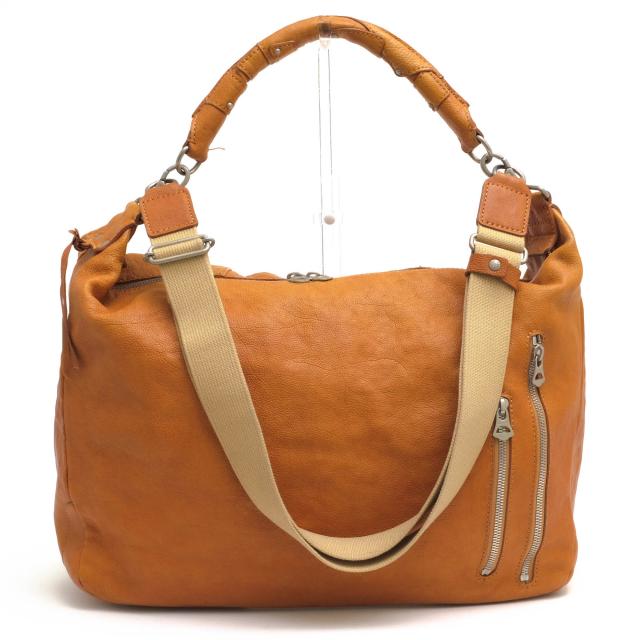 ○エルゴポック HERGOPOCH バングラデシュ産キップレザー 牛革 ショルダーバッグ 03-SHL-L エディターバッグ 2WAY トートバッグ メ 中古