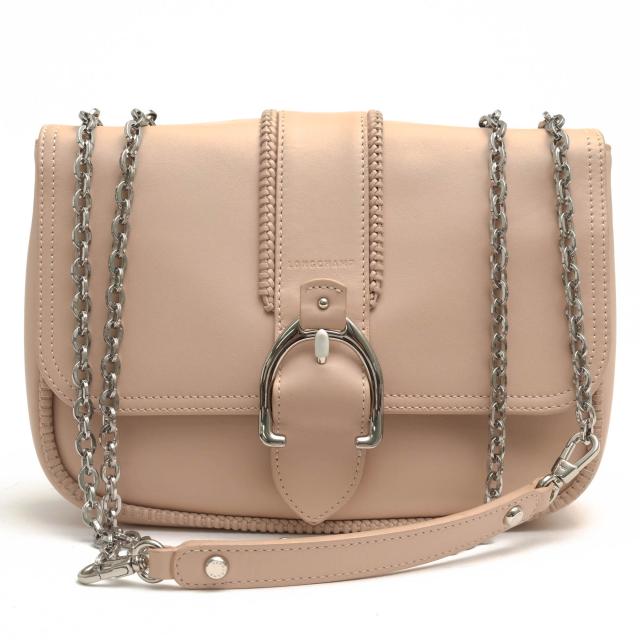 ○ロンシャン Longchamp 牛革 カウハイド ショルダーバッグ L1357930507 Amazone Leather Crossbody Bag アマゾーヌ チェーンショ  中古
