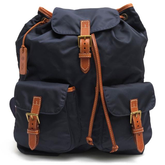 ○フェリージ Felisi 伊リモンタ社ナイロン バケッタレザー 牛革 リュック 15/56/DS 巾着型 デイパック メンズ 【中古】 中古