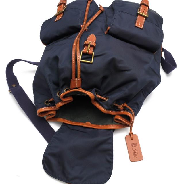 ○フェリージ Felisi 伊リモンタ社ナイロン バケッタレザー 牛革 リュック 15/56/DS 巾着型 デイパック メンズ 【中古】 中古