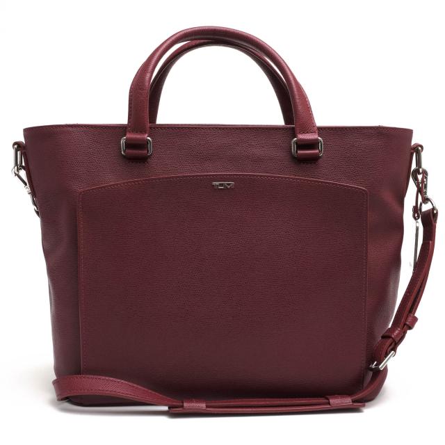 ○トゥミ TUMI シンクレア グレイン型押し牛革 トートバッグ 79393CRN Sinclair Small Camila Tote  2WAY ショルダーバッグ レディ 中古