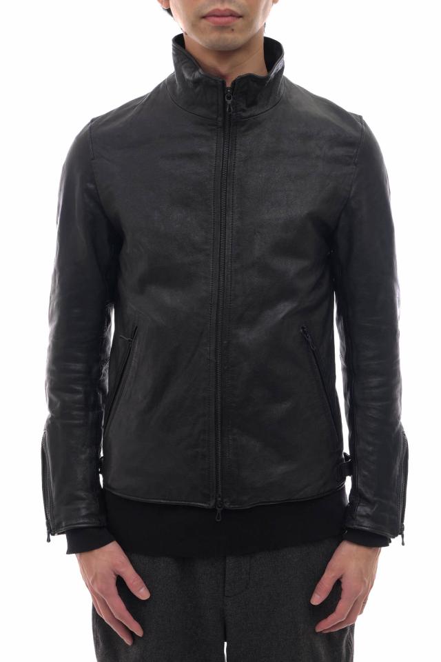 ○ナノユニバース nano universe ヤギ革 シングルライダース NUC03LO364GL スタンドカラーウォッシュドレザー ウォッシュ加工 中綿 中古