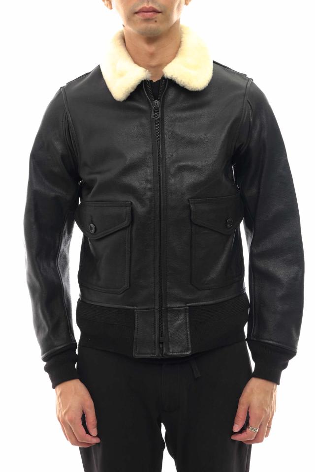 ○J.S.ホームステッド J.S.stead ゴートシュリンクレザー 山羊革 ゴートスキン フライトジャケット 13-011-470-1040-3-0 ボア  中古