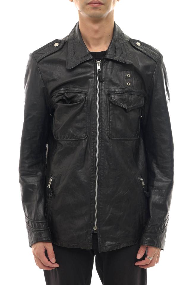 ○ショット Schott ラムレザー 羊革 シングルライダース 3161008 ミリタリー ヴィンテージ加工 メンズ 【中古】 中古